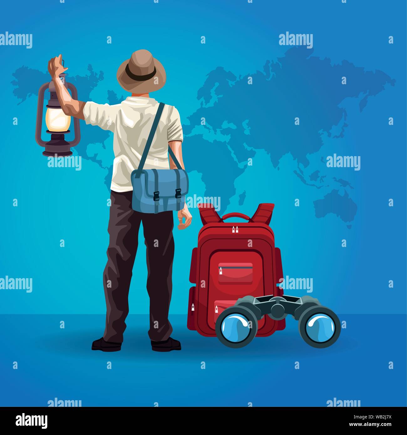Tourist binoculars on background Stock Vector Images - Alamy