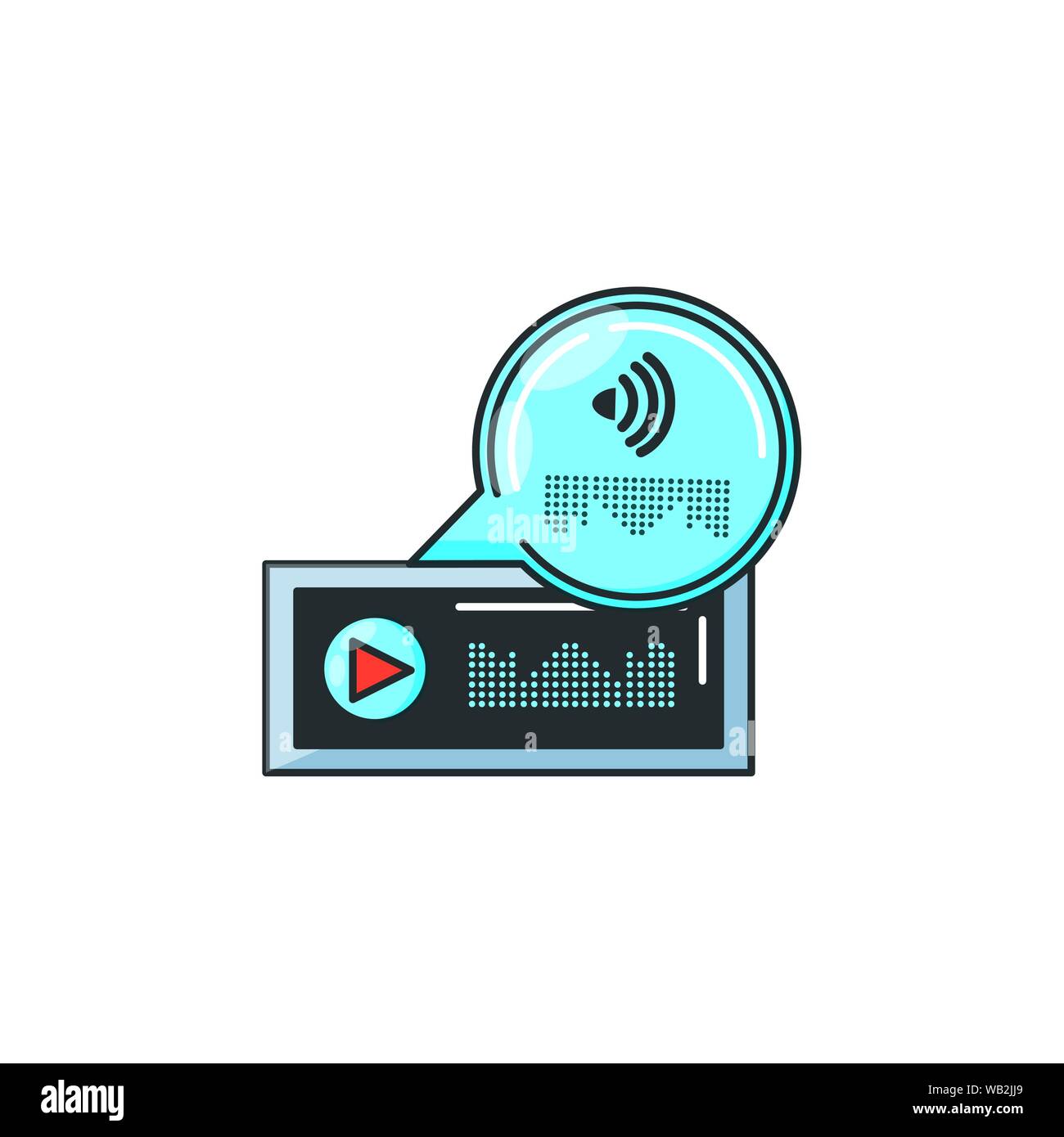 audio player display with sound graohic vector illustration design ...
