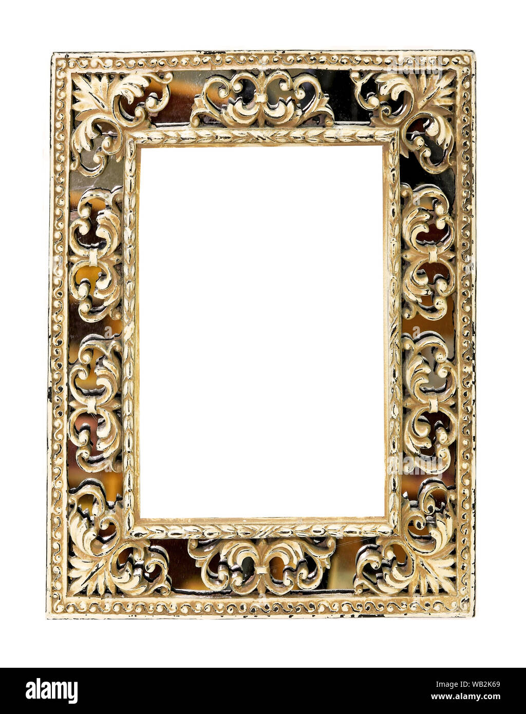 Picture frame made from silver metal isolated Stock Photo - Alamy