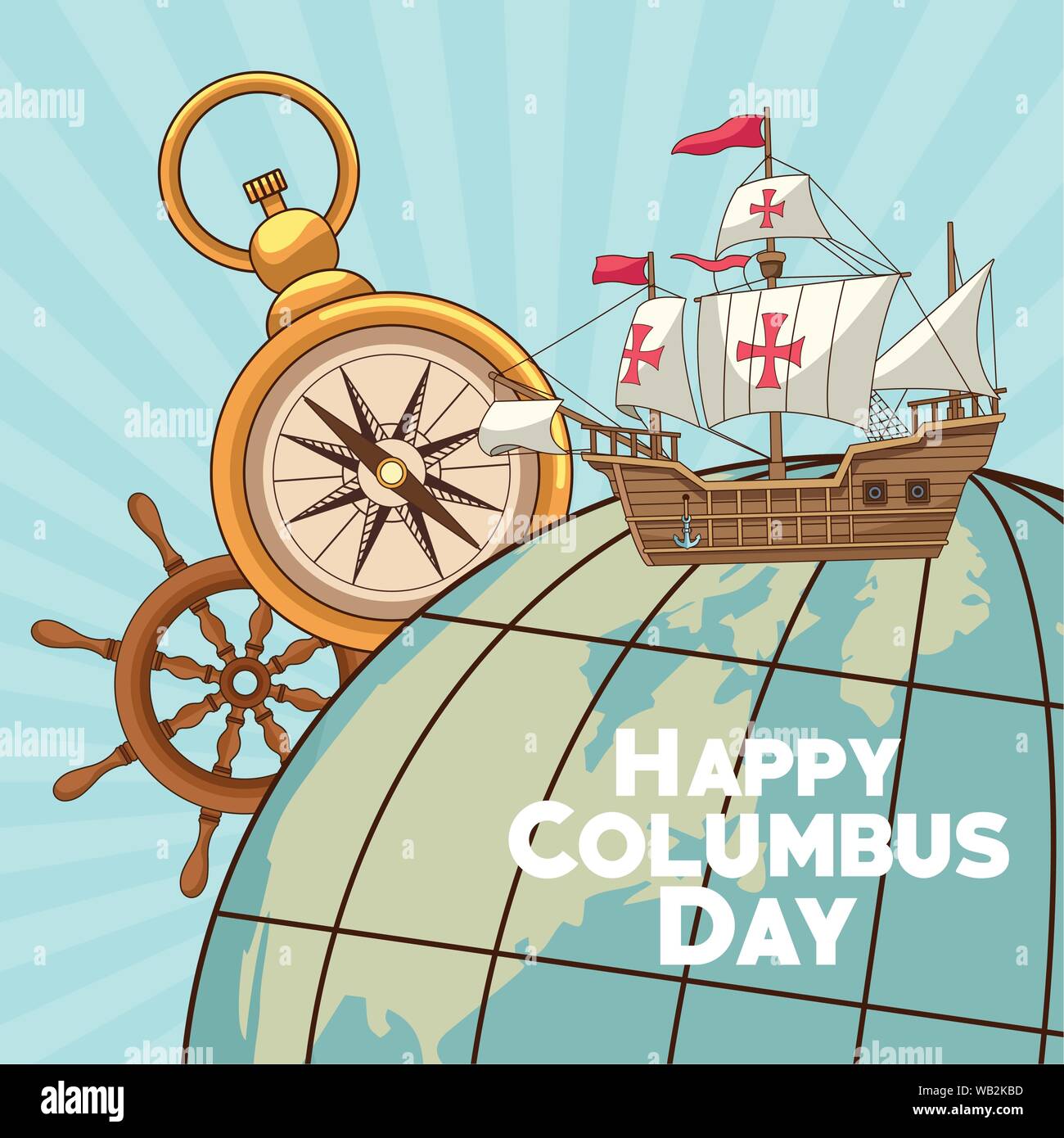 colombus columbus day card poster Stock Vector Image & Art - Alamy