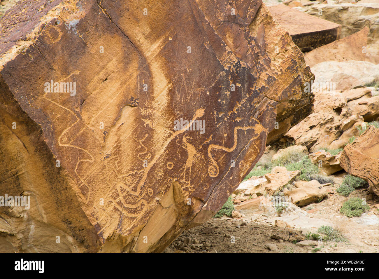 The Snake Petroglyph Panel, San Rafael Swell, Utah, USA Stock Photo - Alamy
