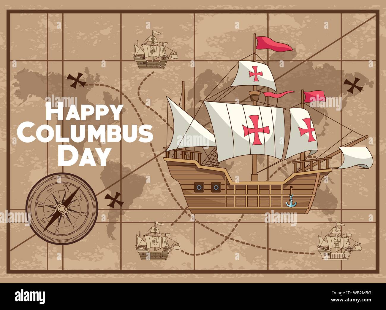 colombus columbus day card poster Stock Vector Image & Art - Alamy