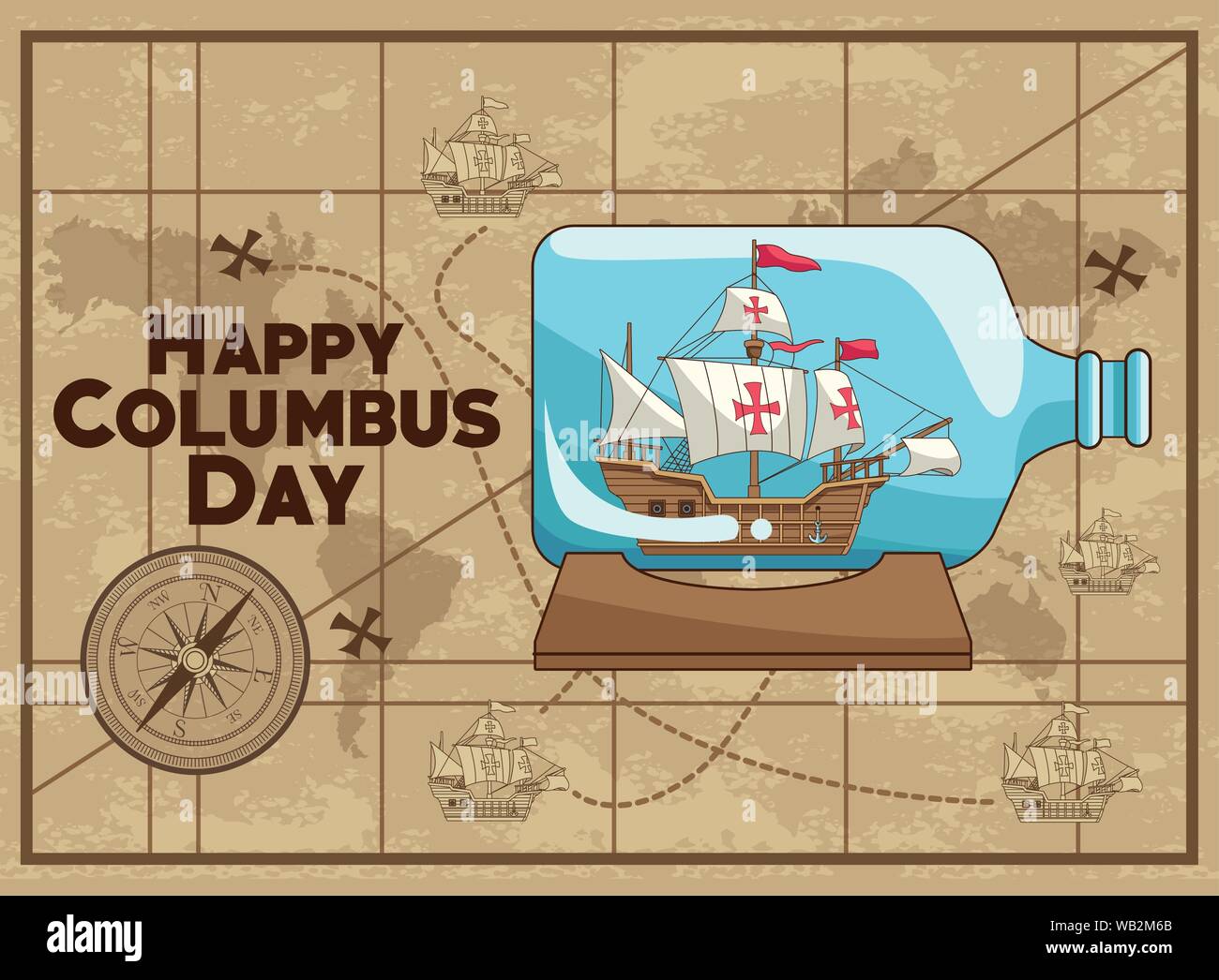 colombus columbus day card poster Stock Vector Image & Art - Alamy