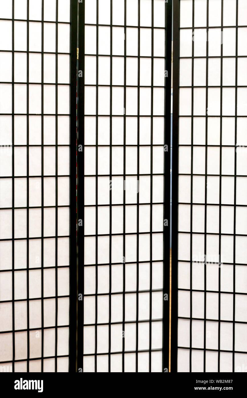 Japanese style screen shade made paper and wood Stock Photo - Alamy