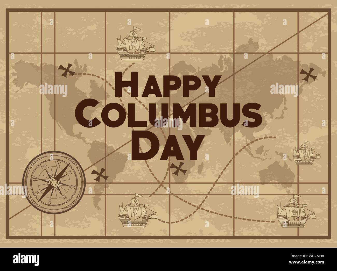 colombus columbus day card poster Stock Vector Image & Art - Alamy