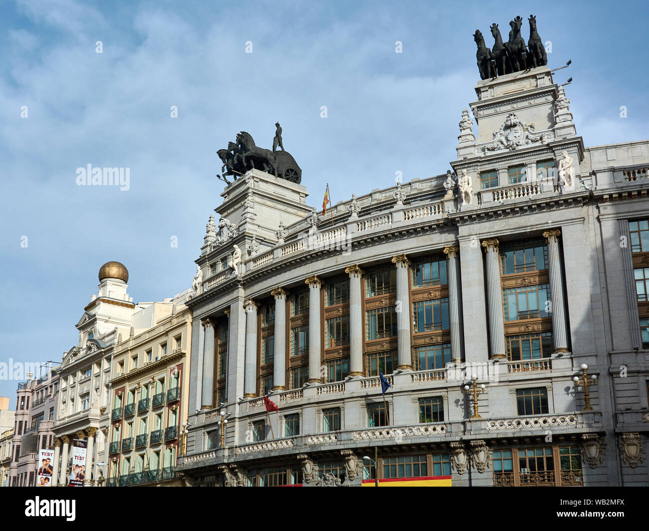 MADRID, SPAIN - APRIL 23, 2018: The old Bilbao Vizcaya Bank building ...