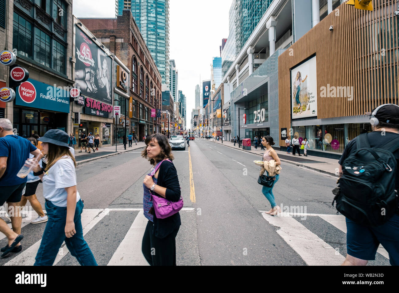 City Street scene and buildings view, Toronto, Ontario, Canada Stock ...