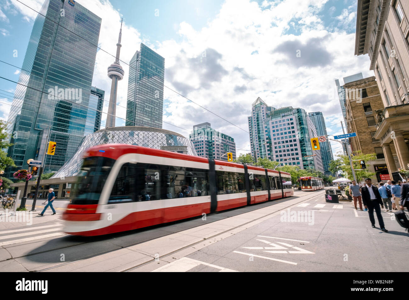A red tram in downtown Toronto, Canada Stock Photo - Alamy