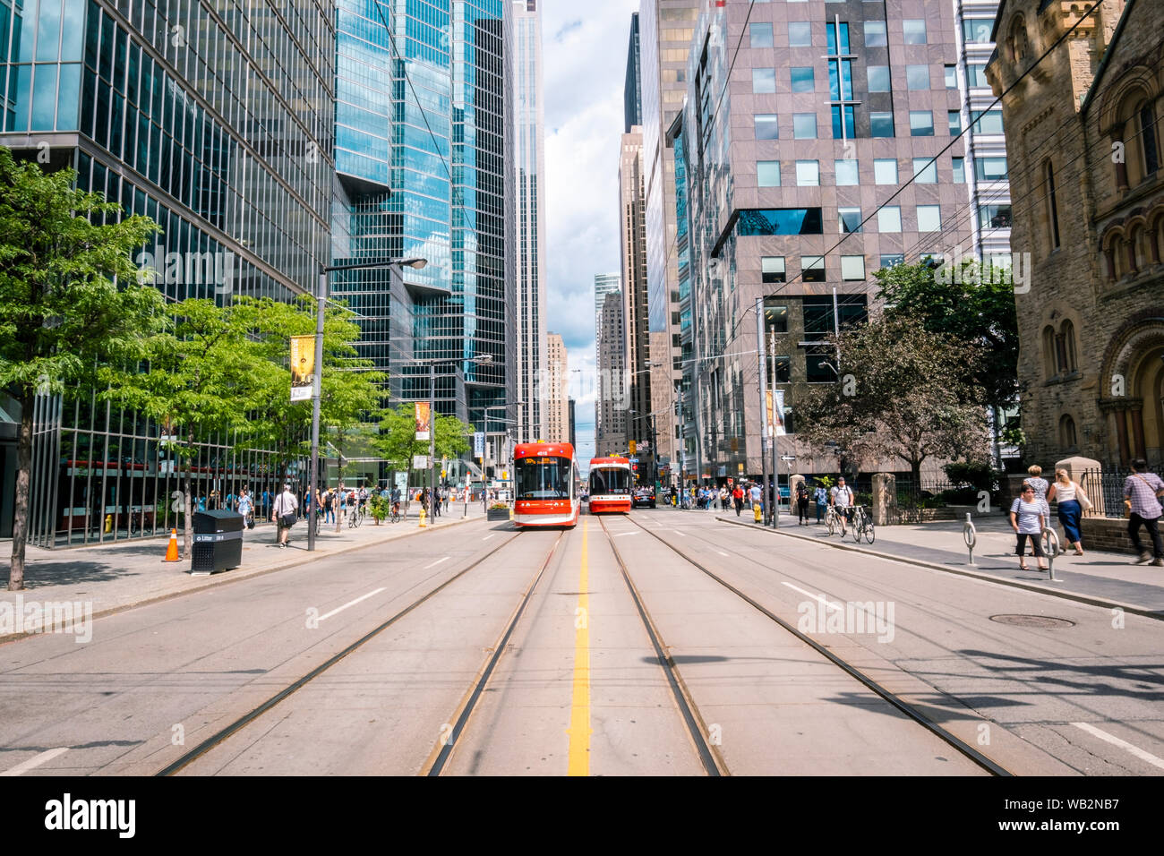 A red tram in downtown Toronto, Canada Stock Photo - Alamy