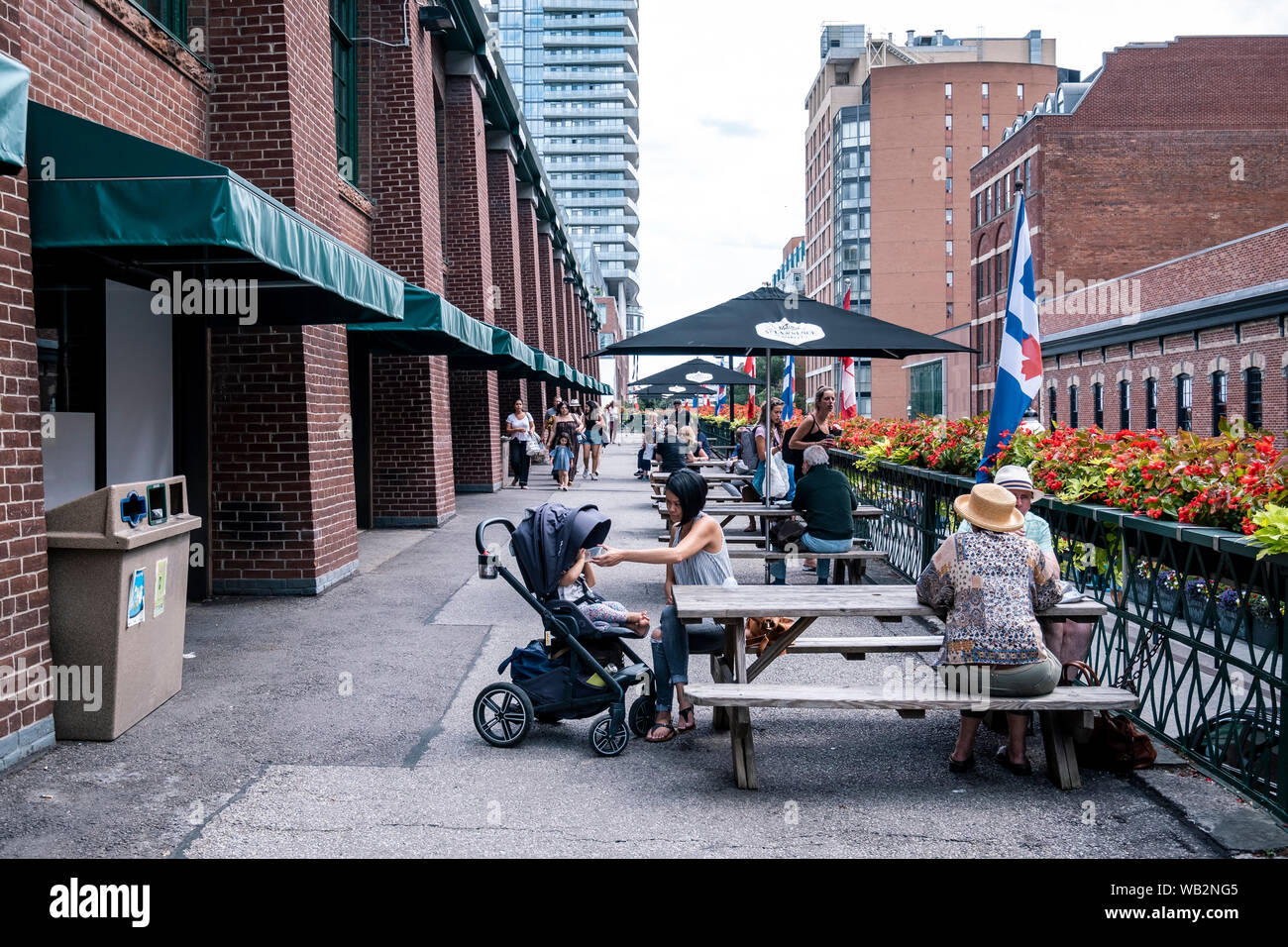 Main hall and stalls inside St. Lawrence Market in central Toronto ...