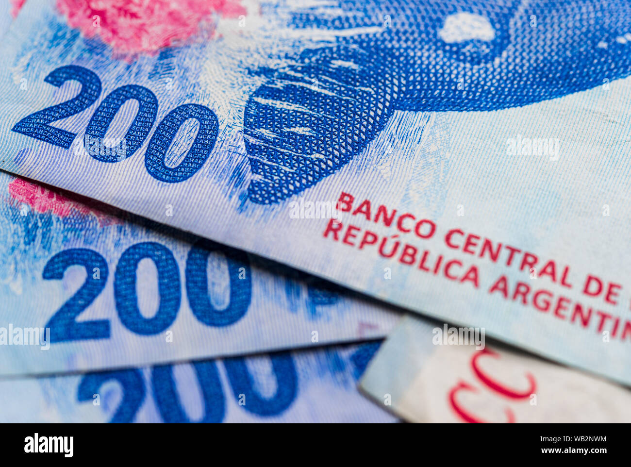 Close up of Argentine money, 200 pesos bills Stock Photo - Alamy