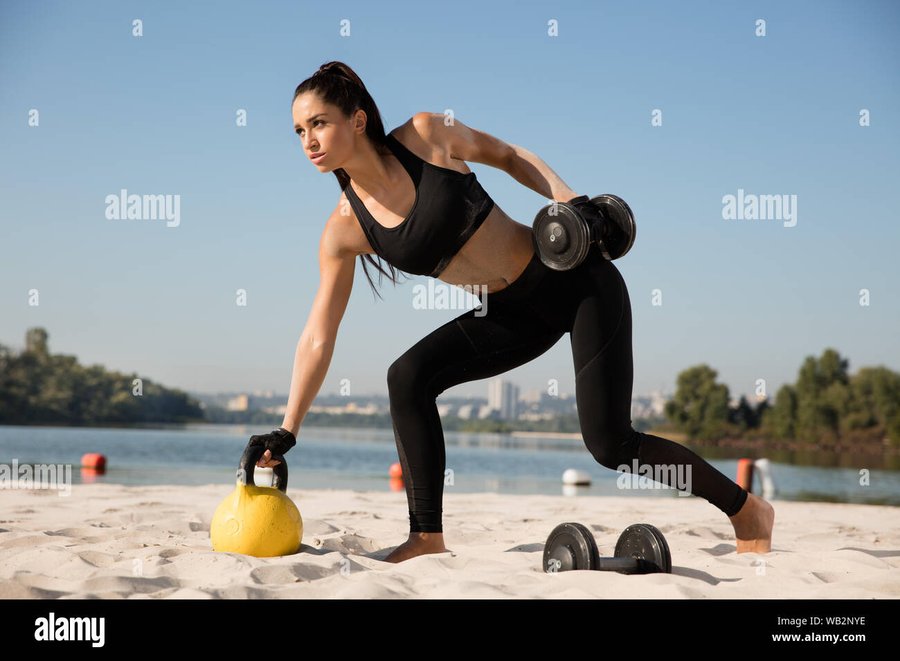 Female bodybuilder beach hi-res stock photography and images - Alamy