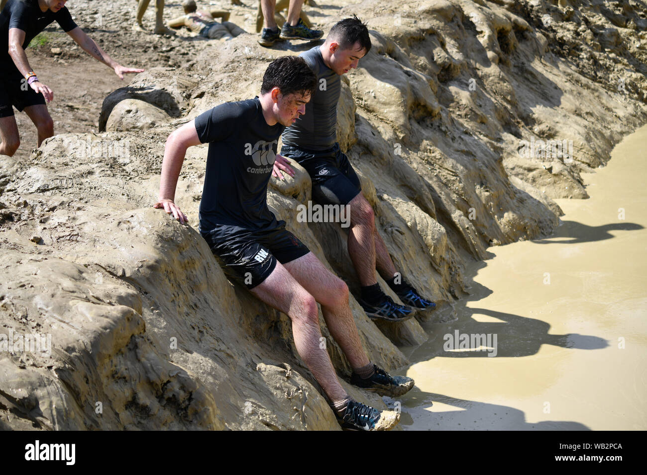 People taking part at a Tough Mudder event in the South West UK Stock ...