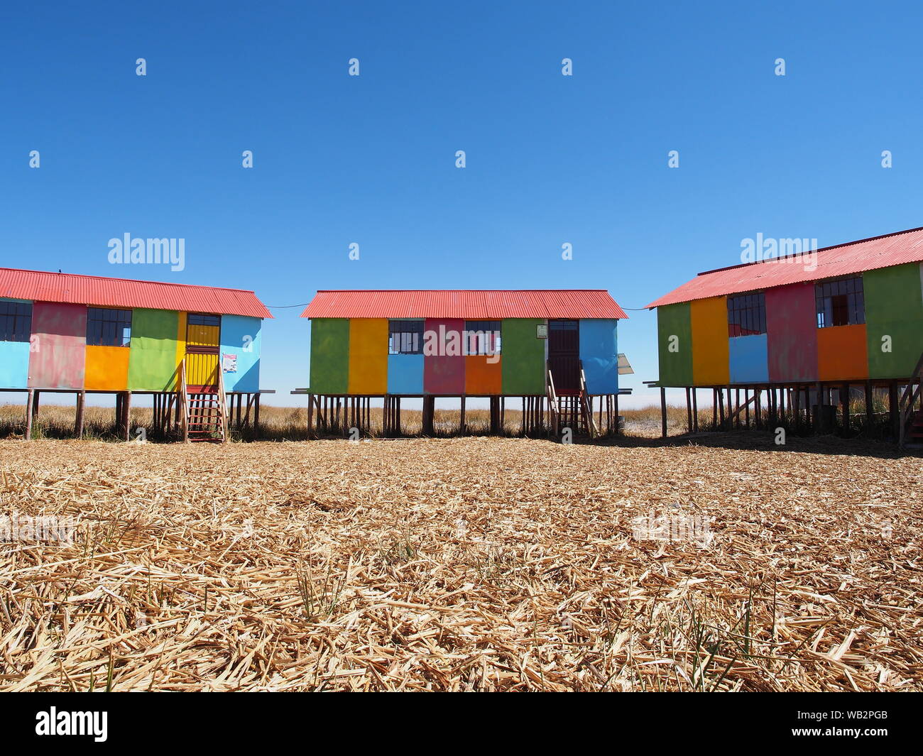 Colorful initial school for the children of the Uro community on the ...
