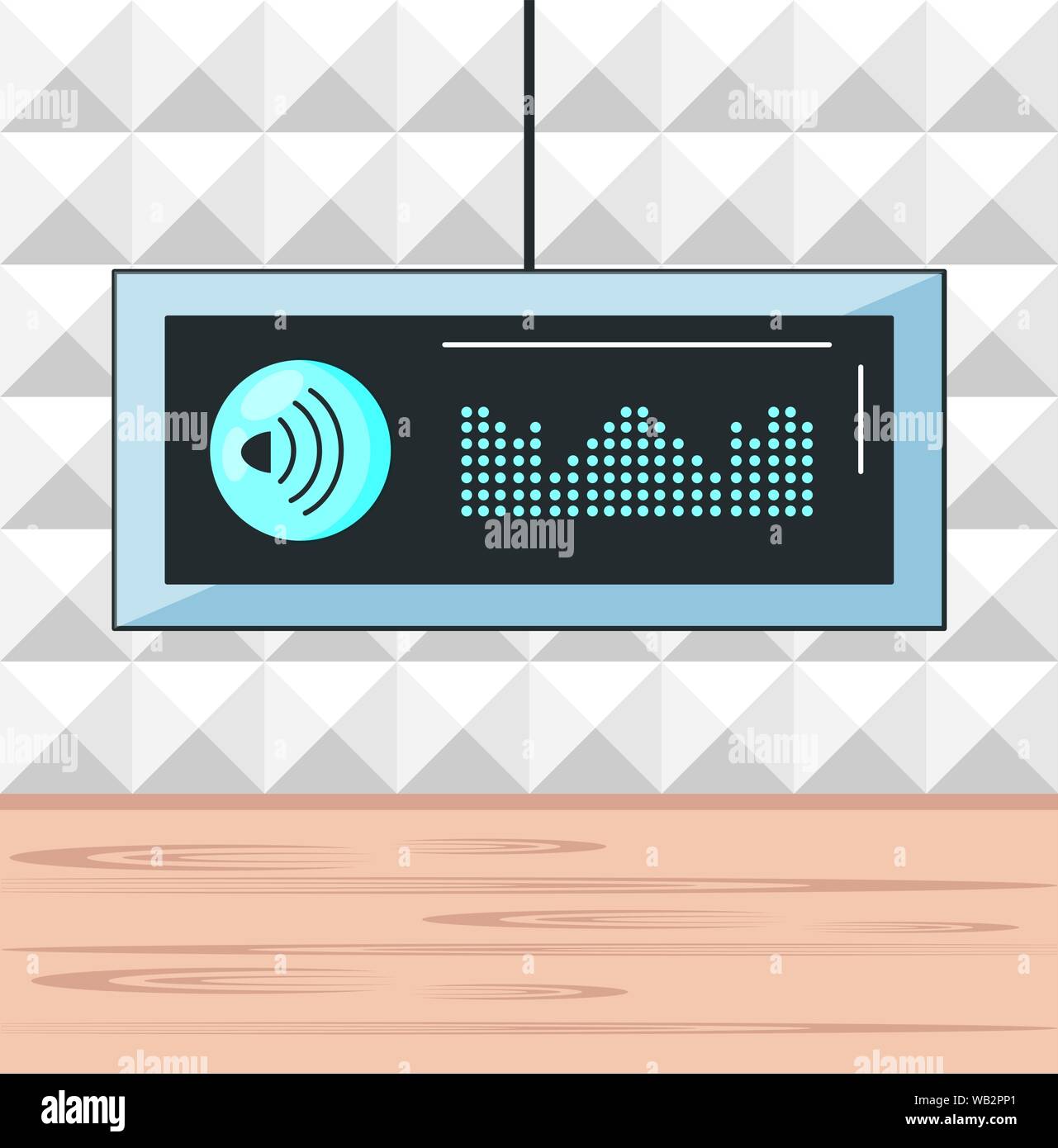 audio player display with sound graohic vector illustration design ...