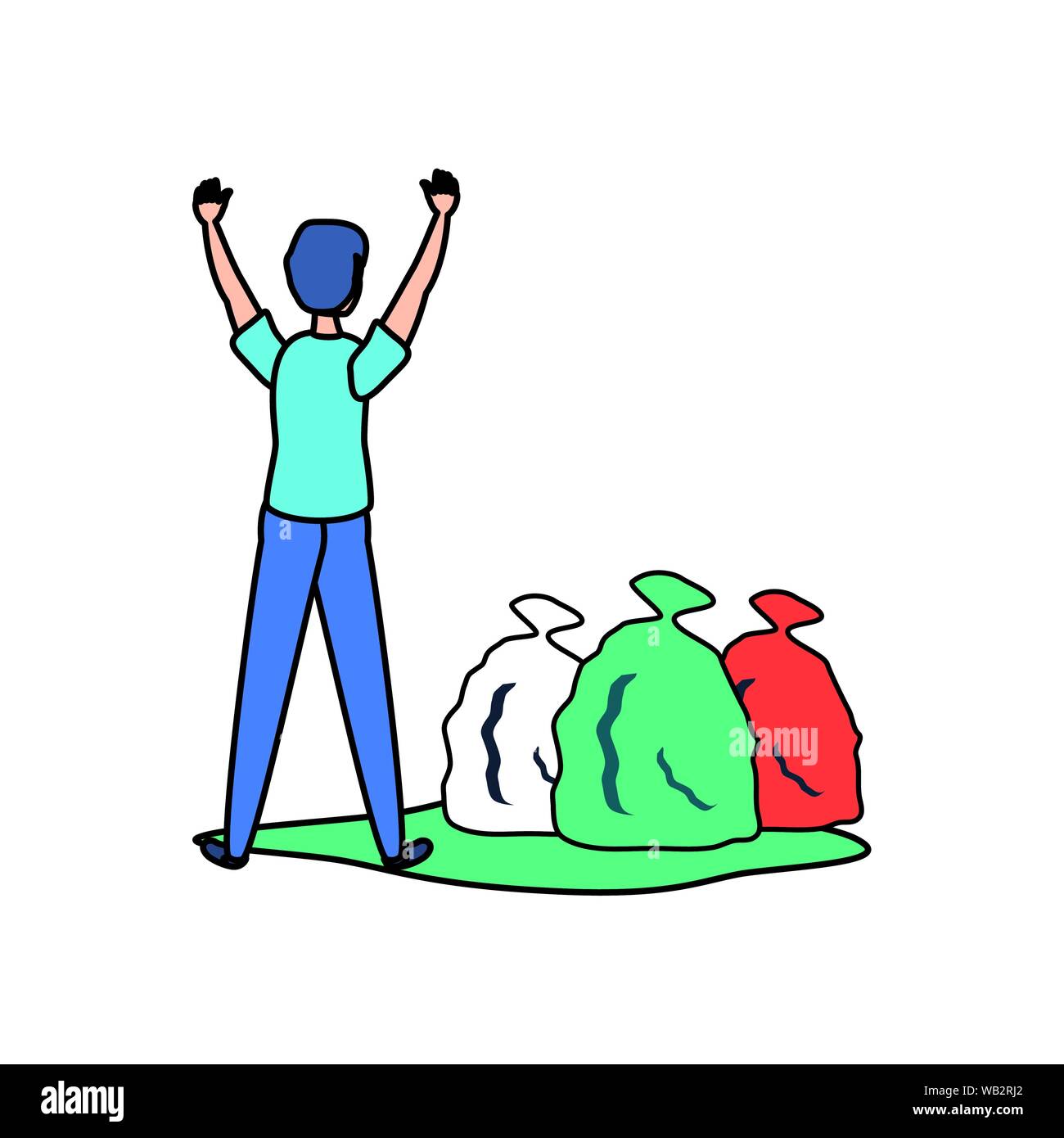 Avatar man with trash bag design, Garbage recycle ecology eco save and ...