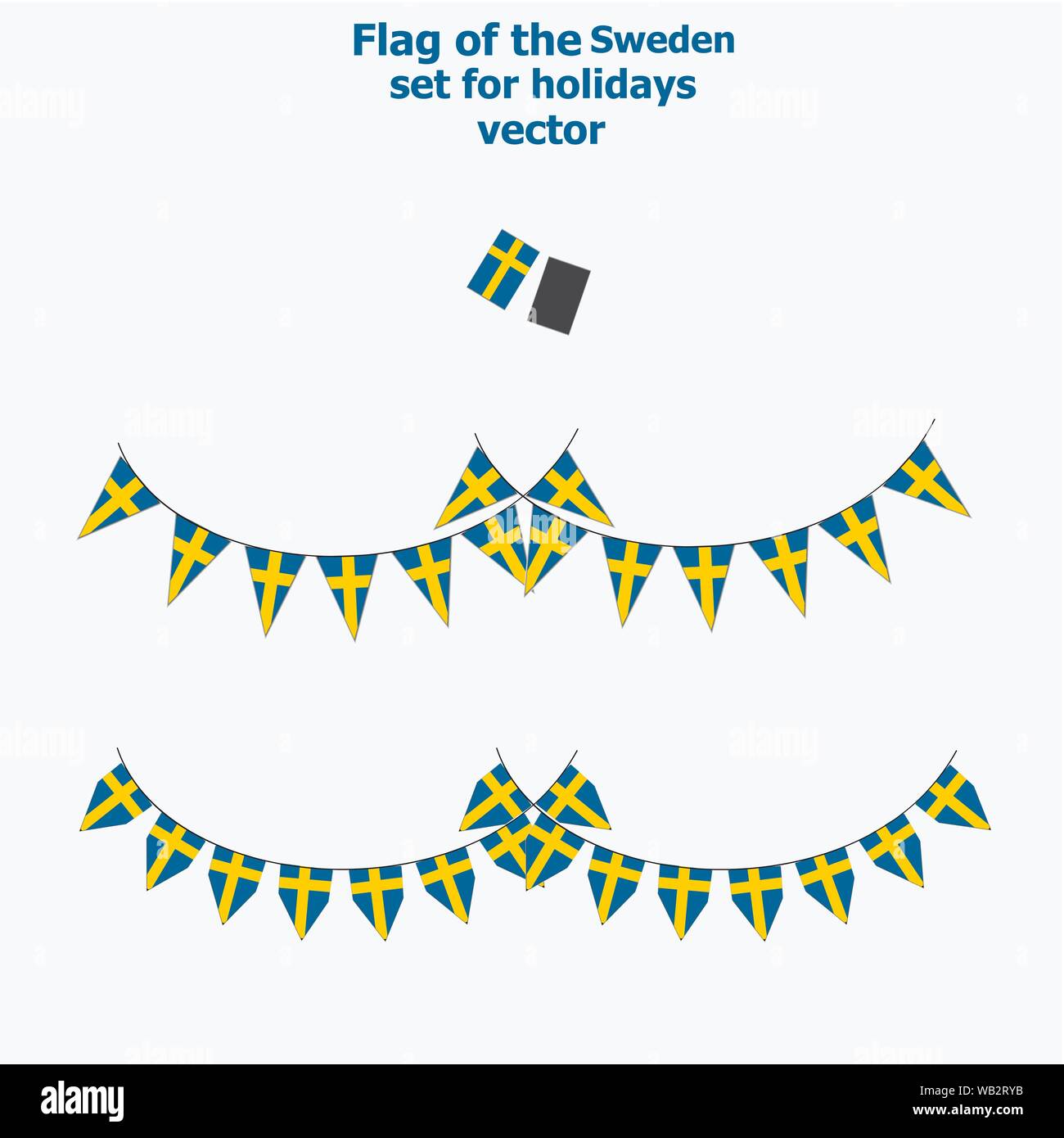 Bright set with flags of Sweden. Happy Sweden day flags. Bright ...