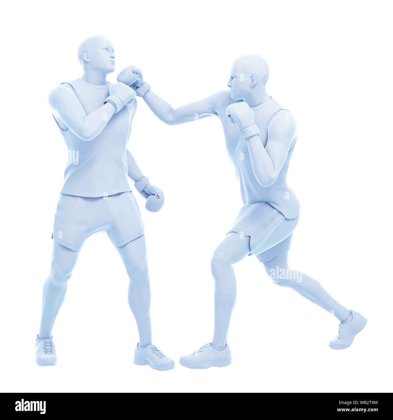 Two men boxing, computer illustration Stock Photo - Alamy