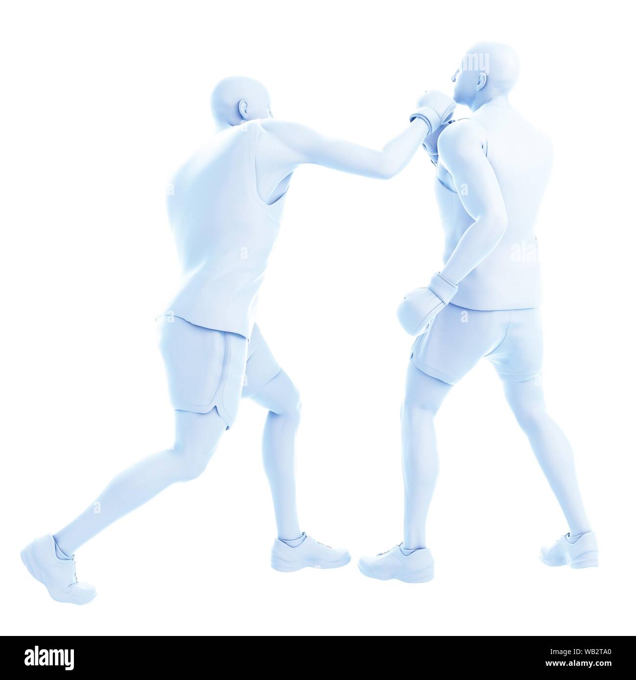 Two men boxing, computer illustration Stock Photo - Alamy