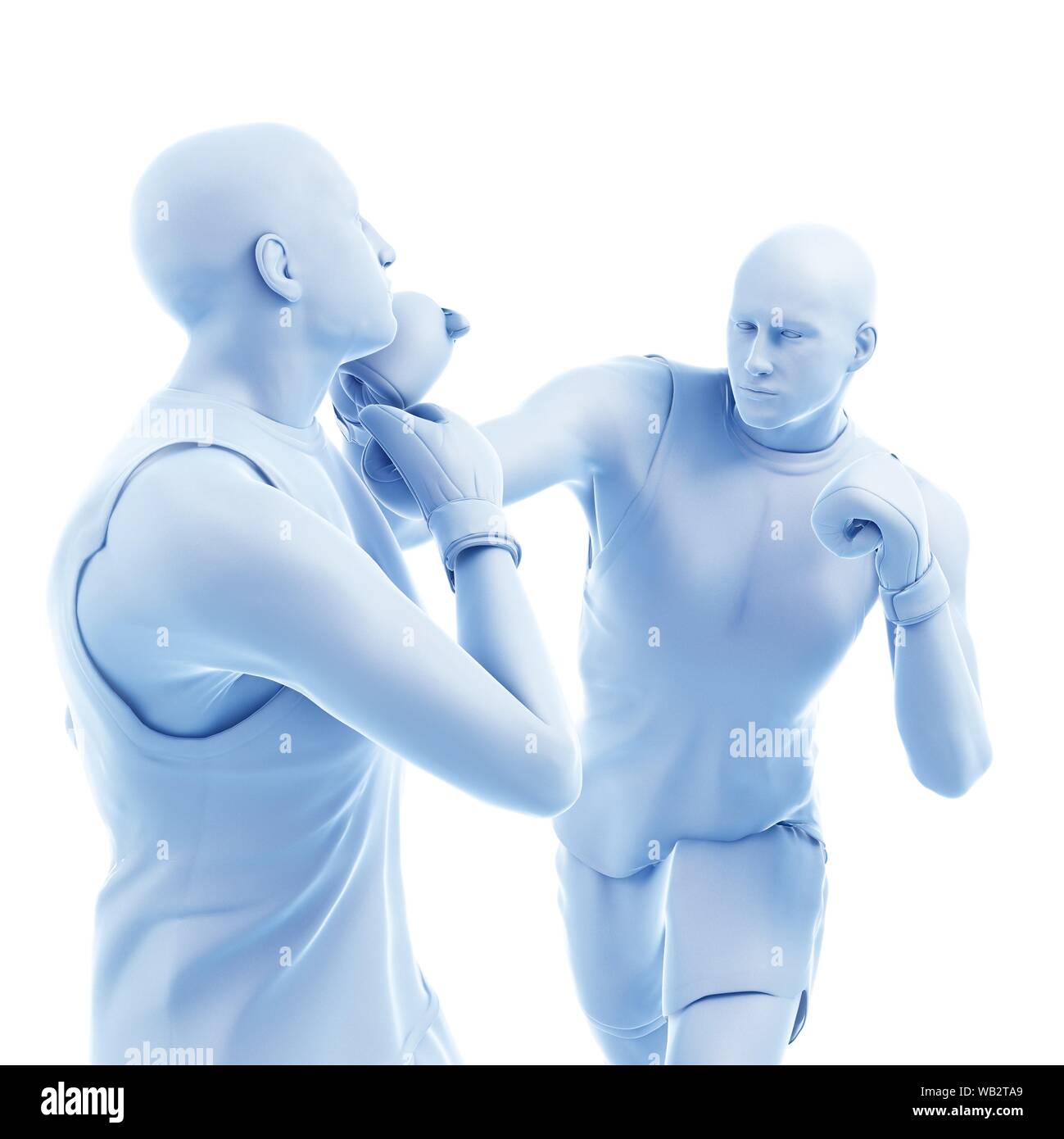 Two men boxing, computer illustration Stock Photo - Alamy