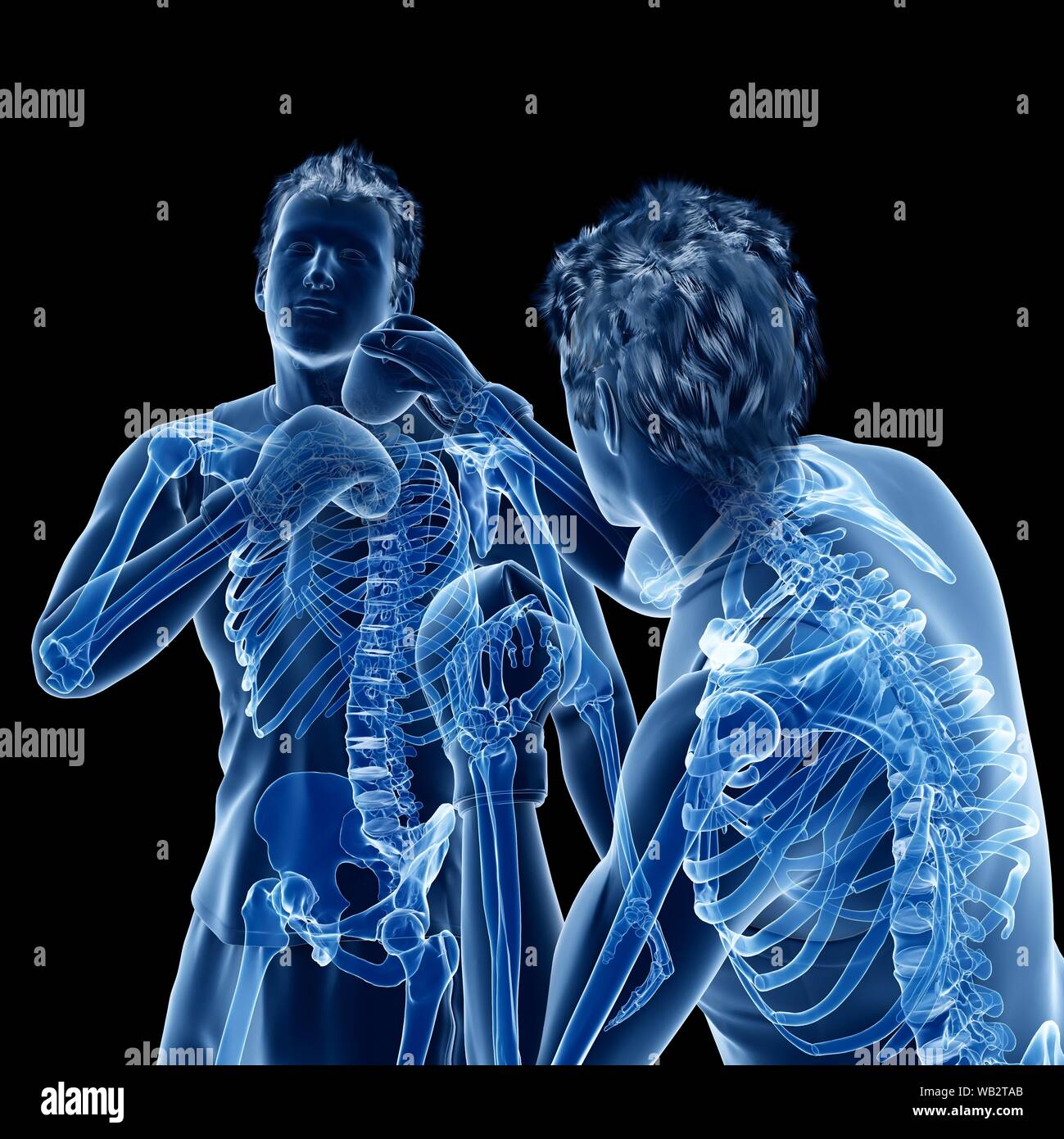 Two men boxing, computer illustration Stock Photo - Alamy