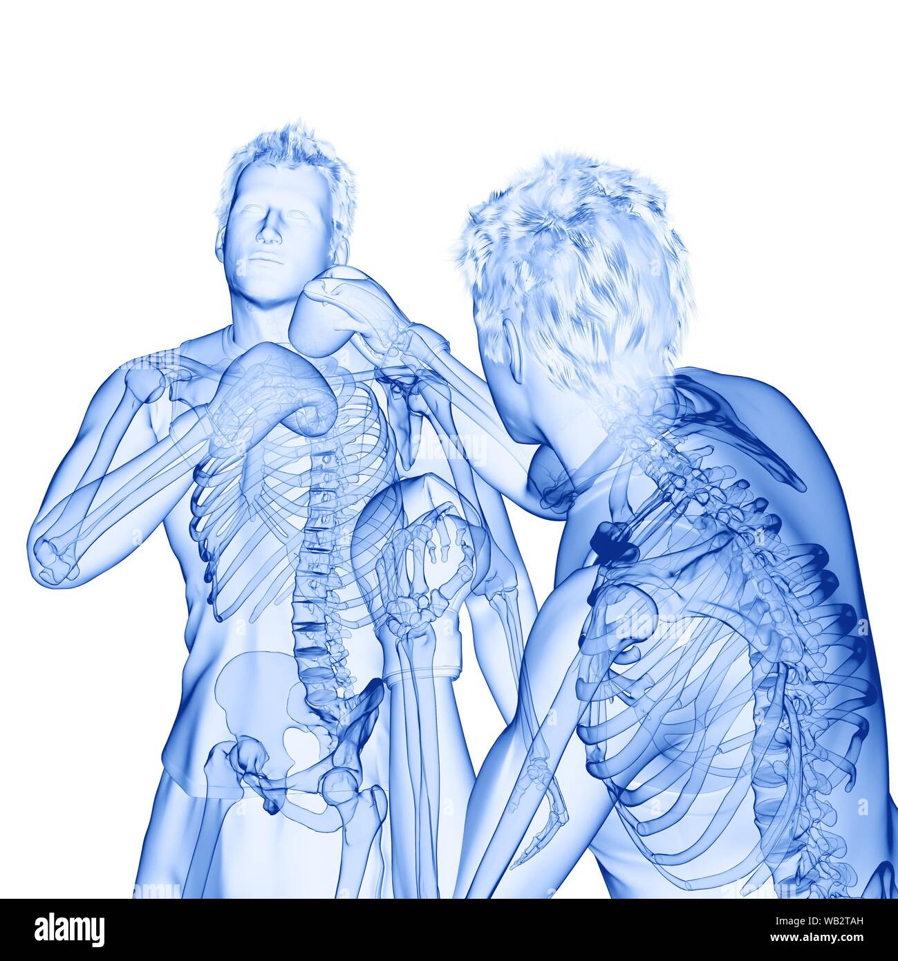 Two men boxing, computer illustration Stock Photo - Alamy