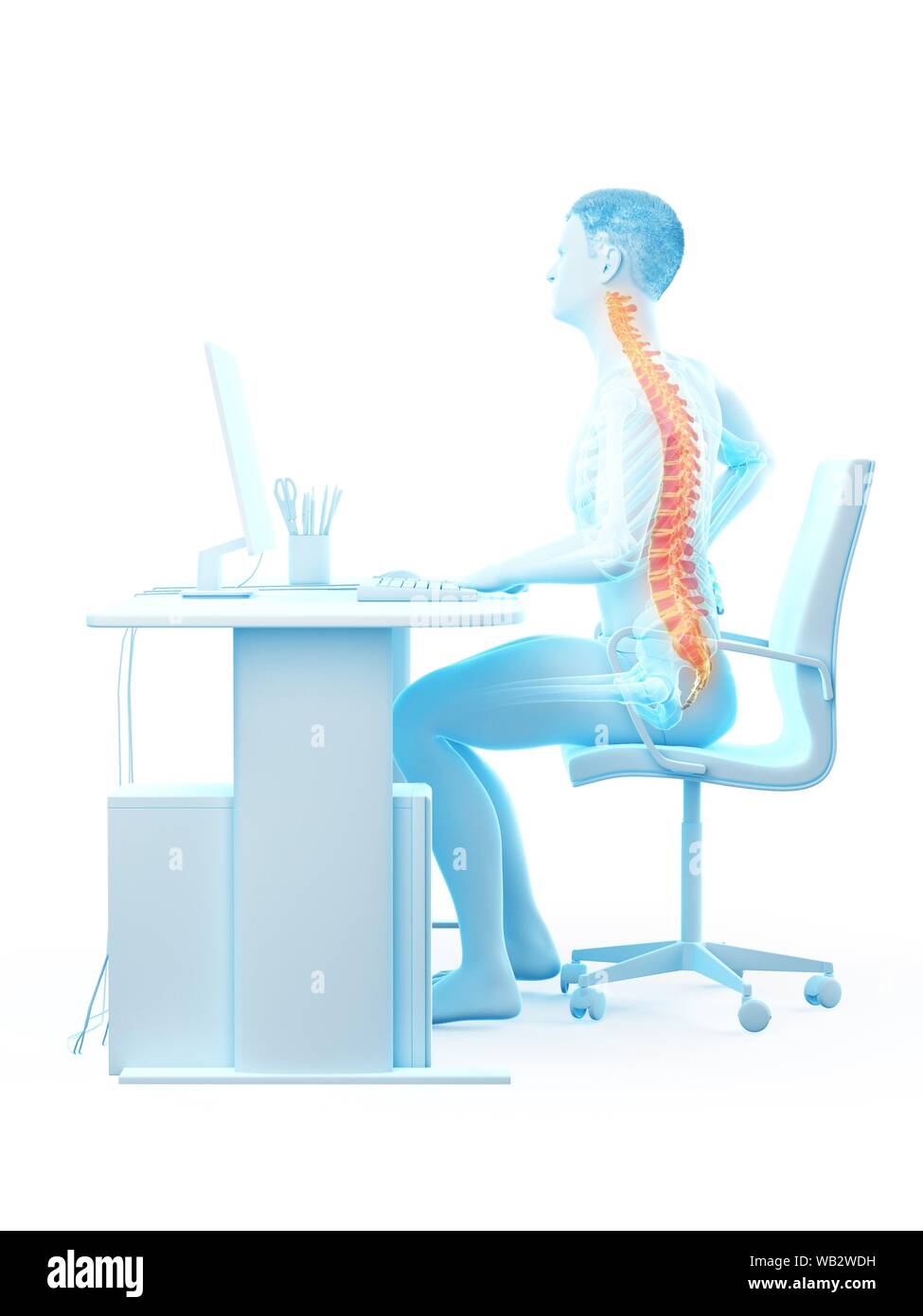 Man back pain office chair hi-res stock photography and images - Alamy