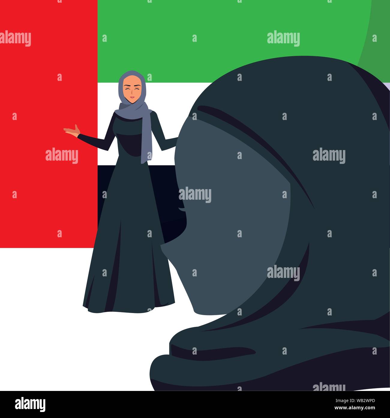 arab women character in a hijab flag symbol vector illustration Stock ...