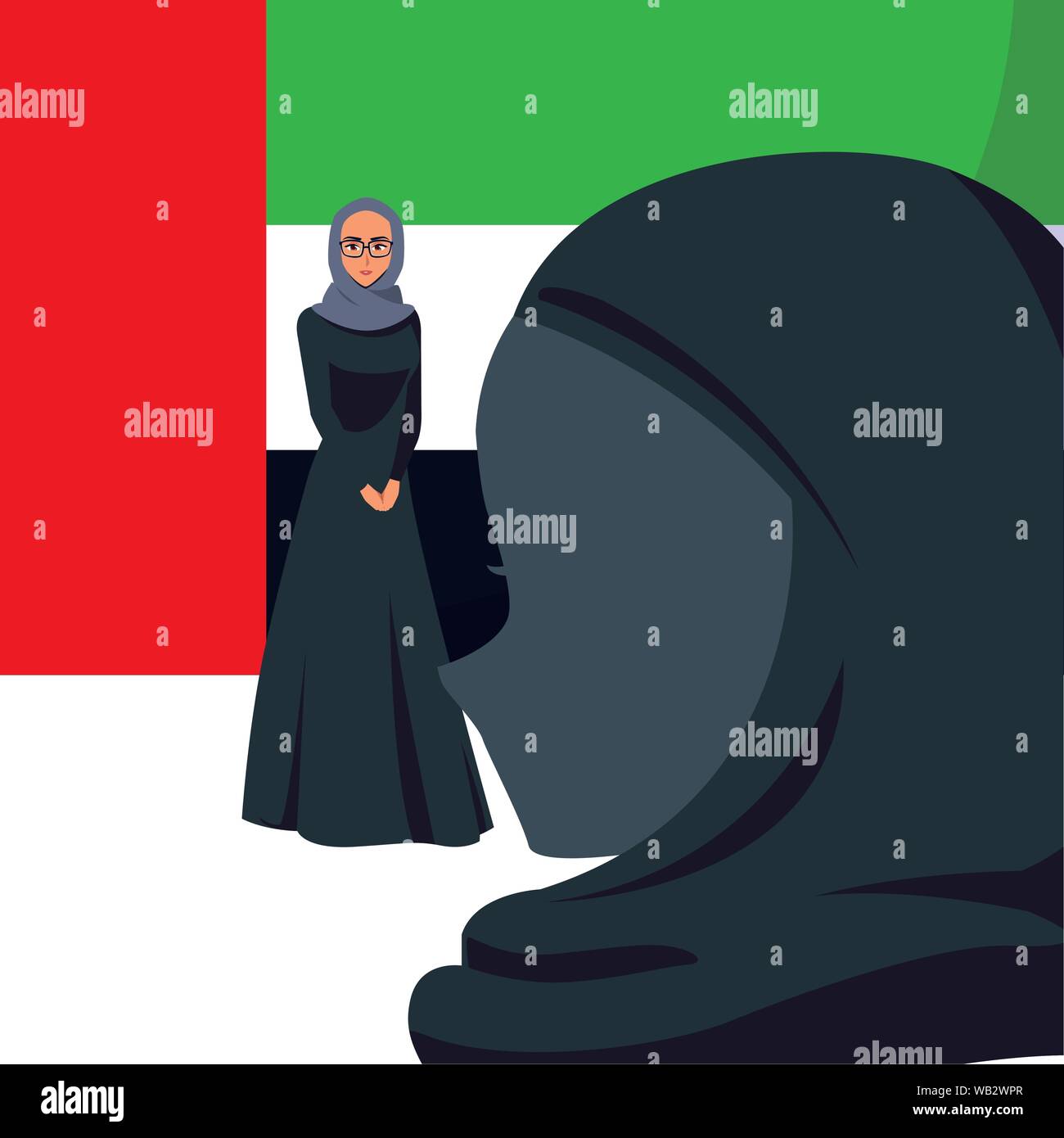 arab women character in a hijab flag symbol vector illustration Stock ...