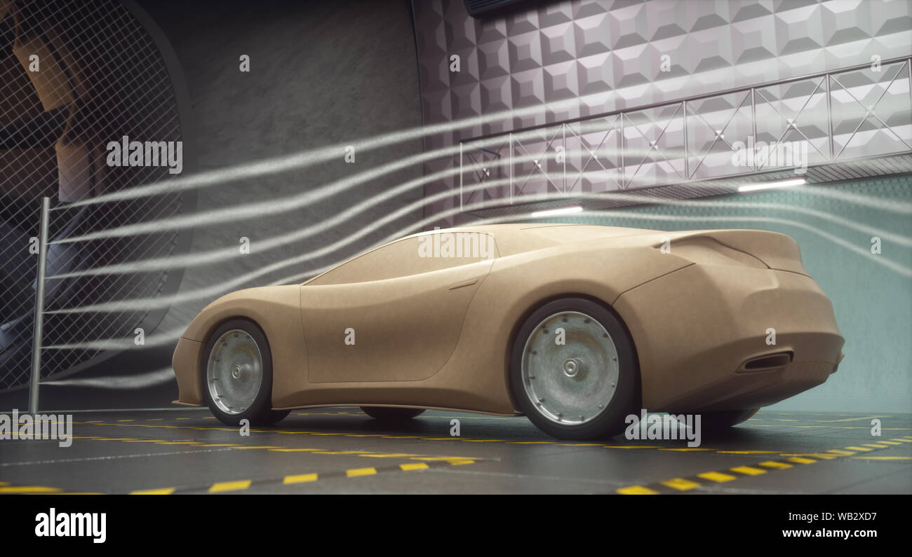 Car in wind tunnel, computer illustration Stock Photo - Alamy