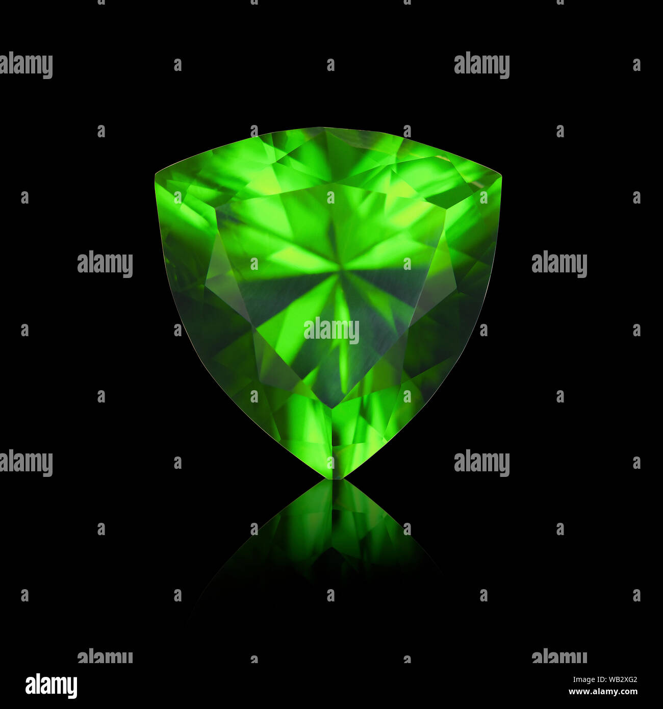 Trillion cut peridot Stock Photo - Alamy