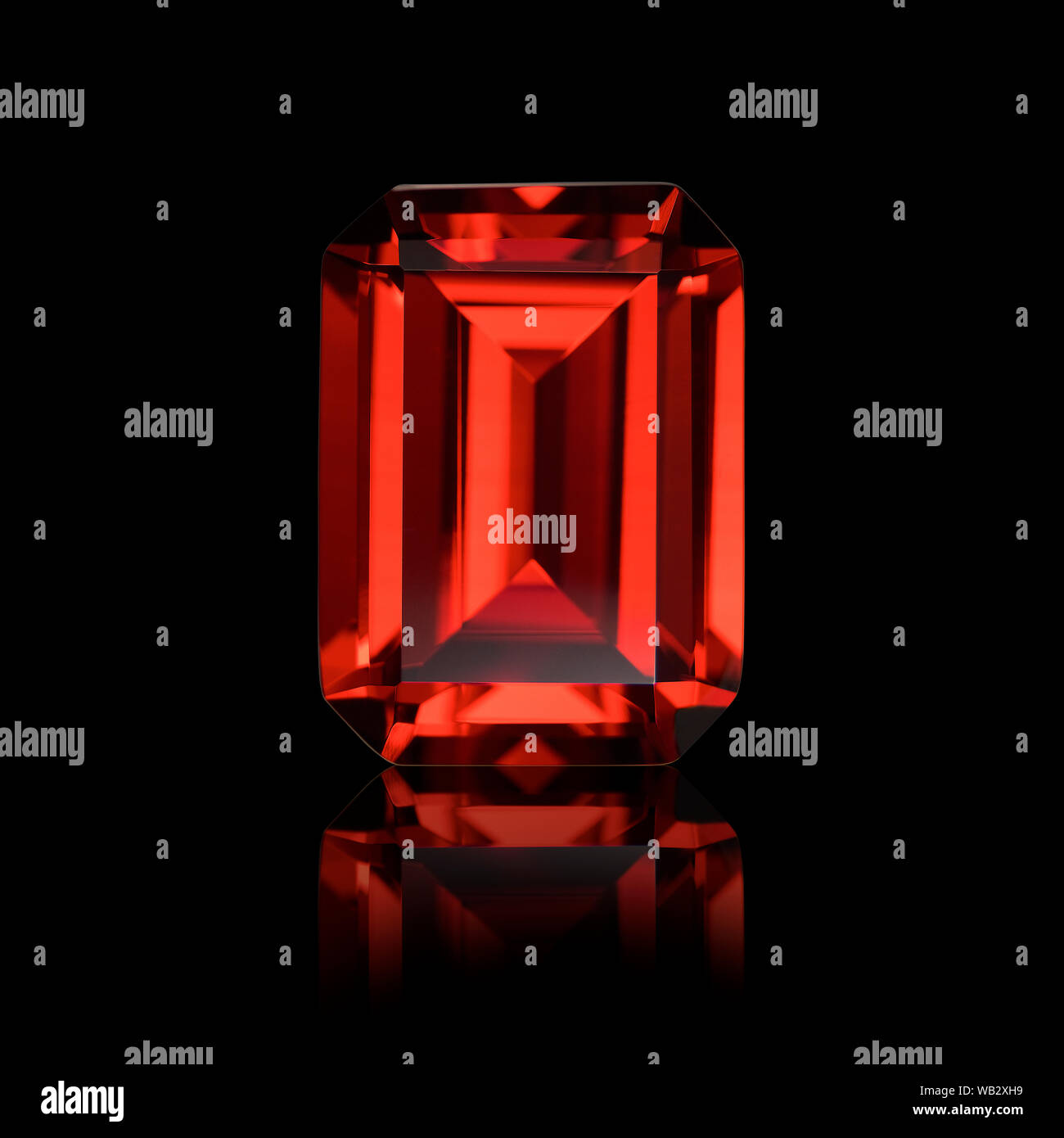 Emerald cut ruby Stock Photo - Alamy