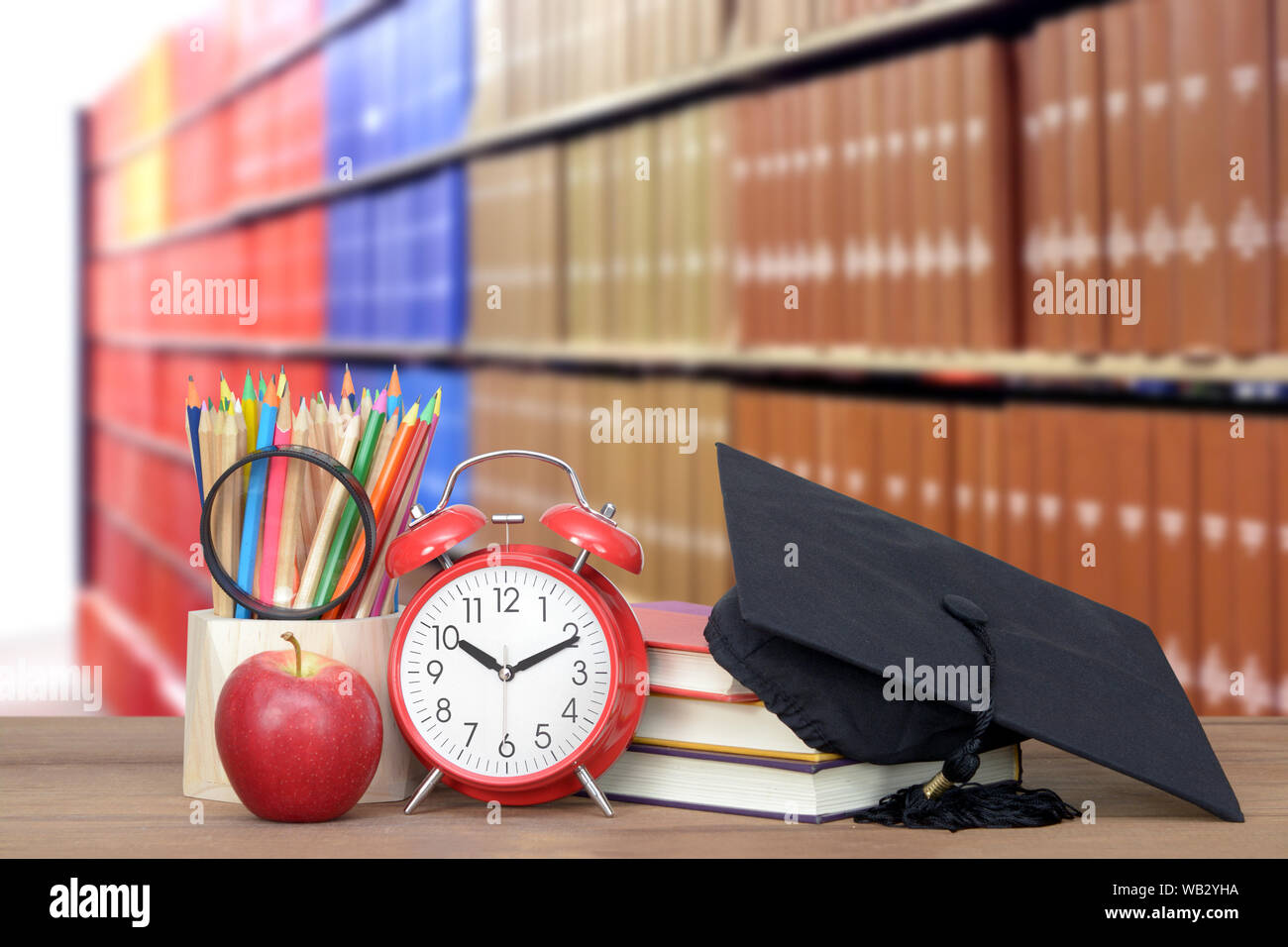 library of university with education decoration Stock Photo - Alamy