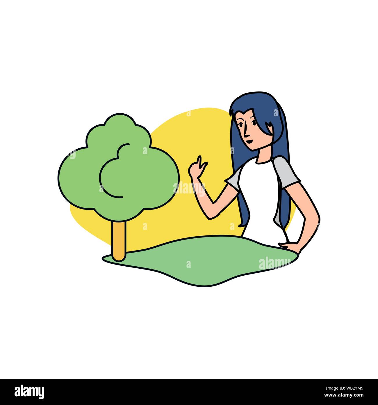 Avatar woman with tree design, Nature plant summer season environment ...