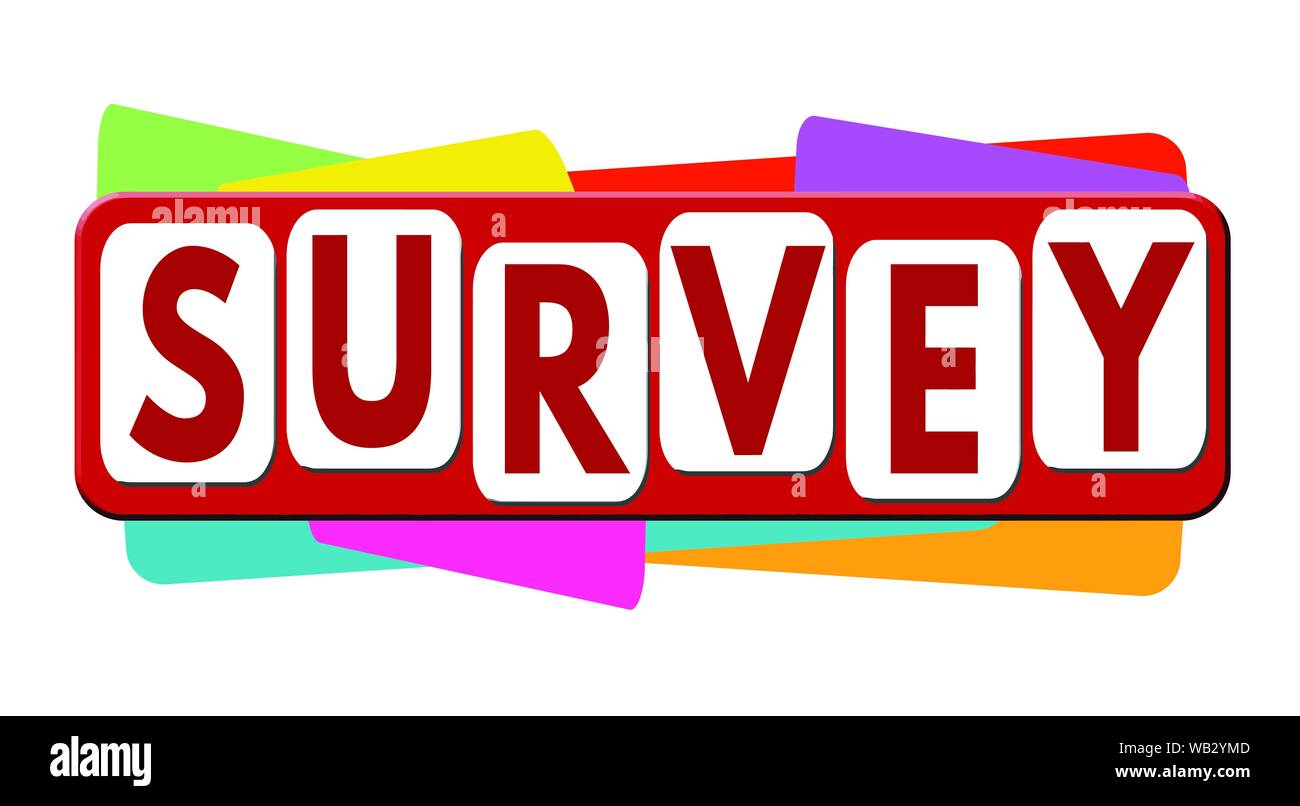 Survey banner or label for business promotion on white background,vector illustration Stock ...