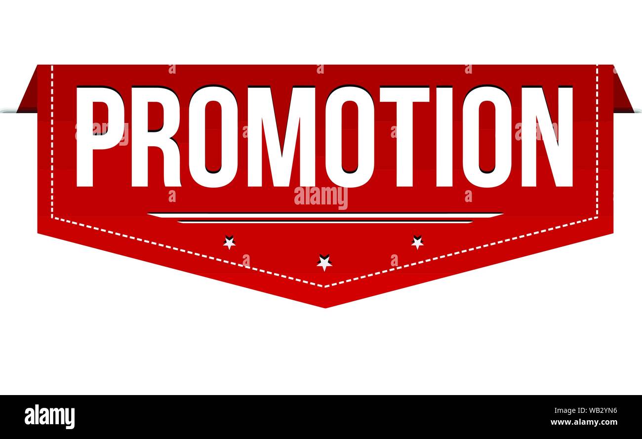 Promotion banner design on white background, vector illustration Stock ...
