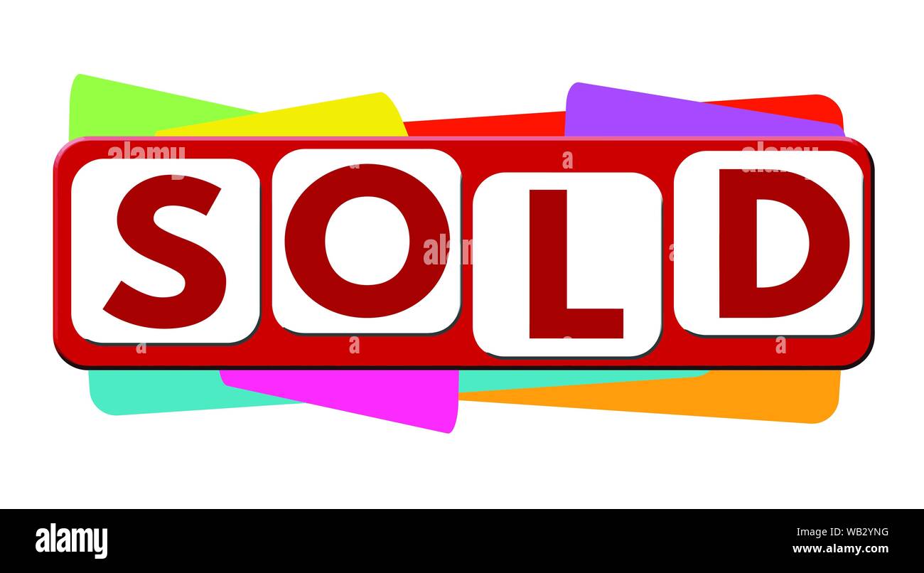 Sold banner or label for business promotion on white background,vector ...