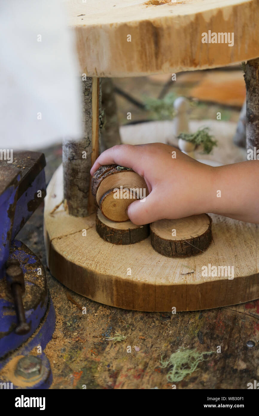 Preschool children doing fun woodwork tasks using real tools. Real life ...