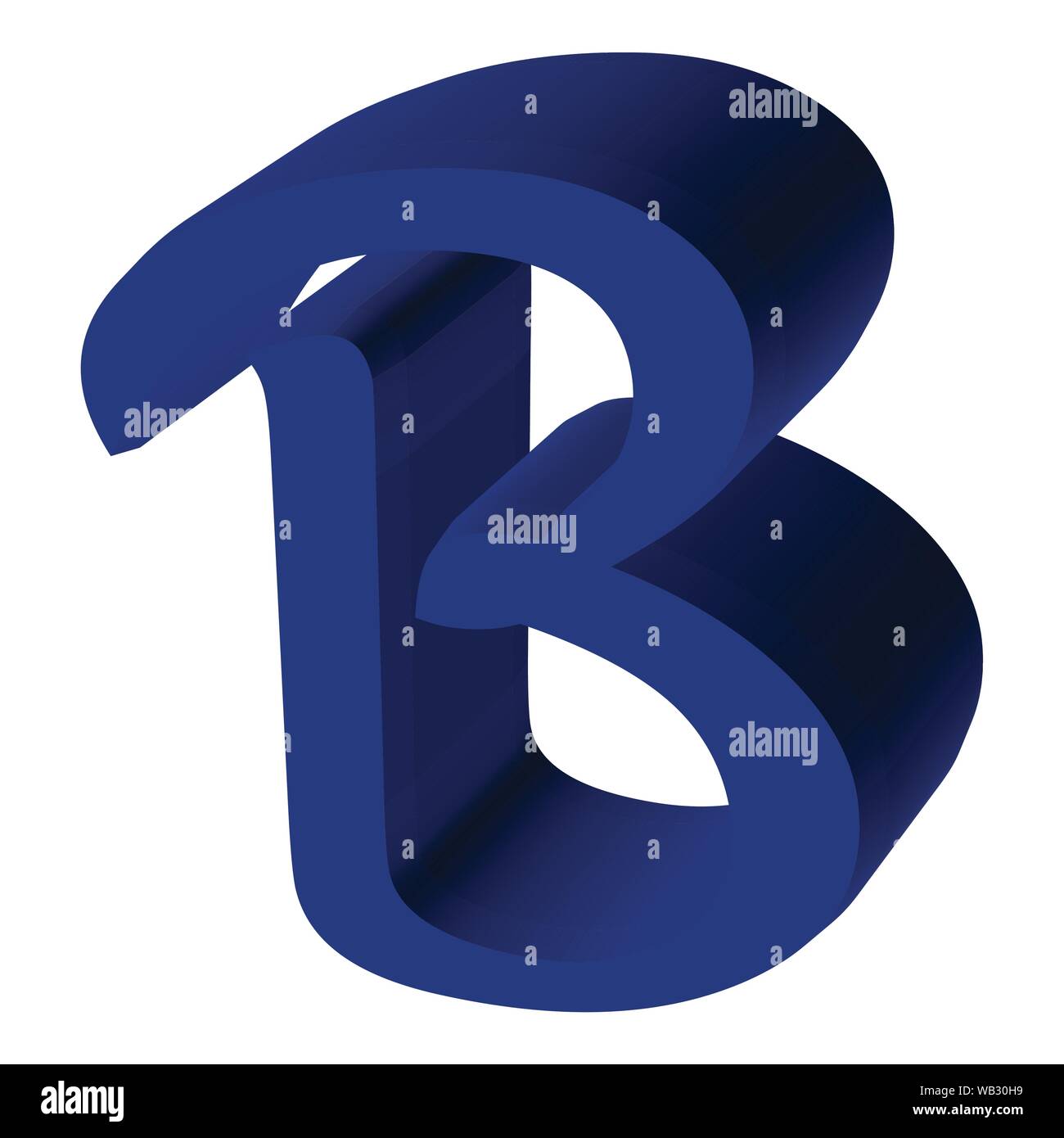 Alphaet Letter B - Blue shaded 3D - Vector file Stock Vector Image ...