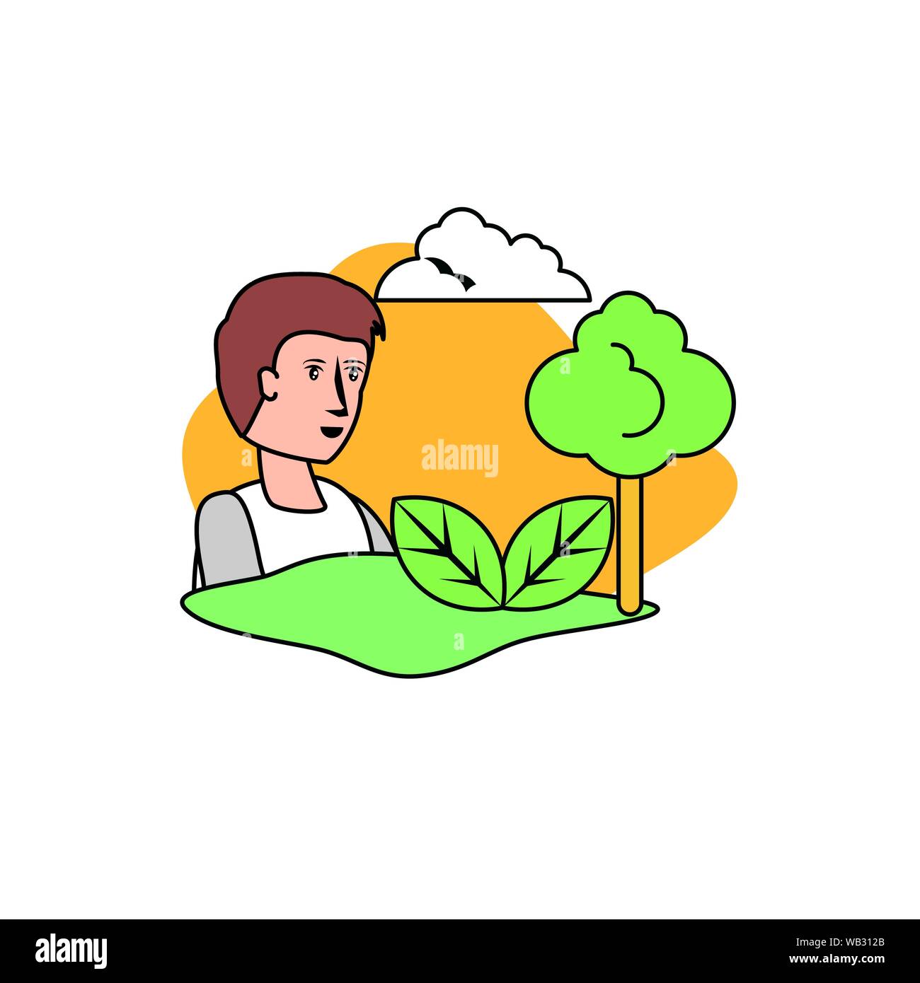 Avatar man with tree design, Nature plant summer season environment ...
