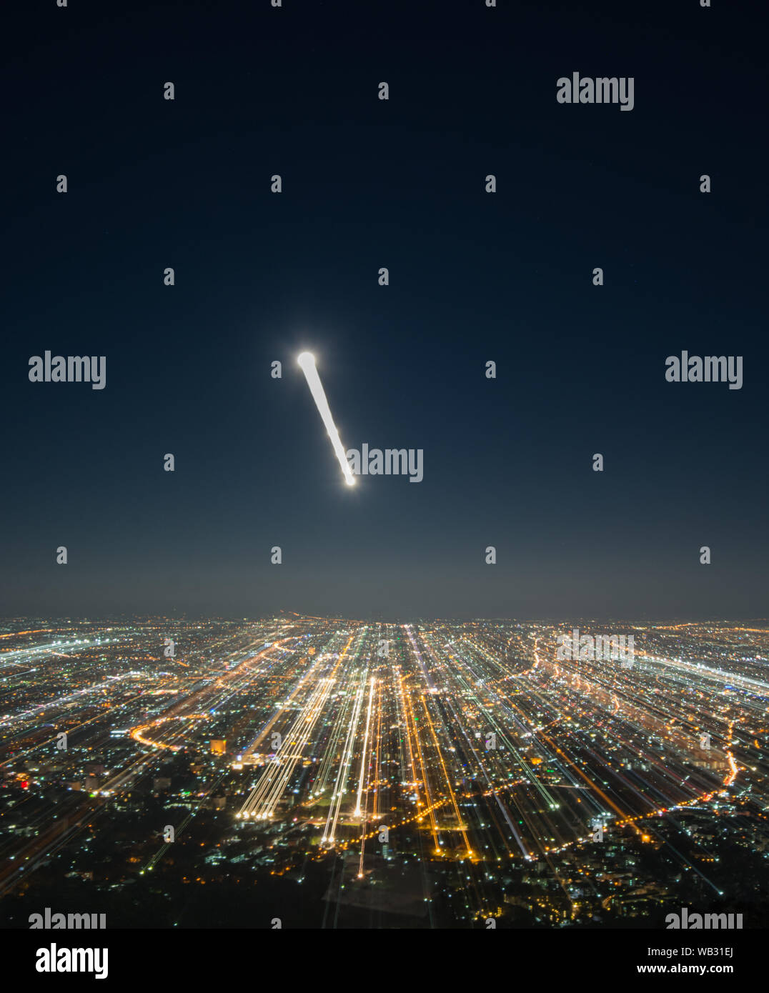 Abstract long exposure, experimental surreal photo, city and vehicle ...