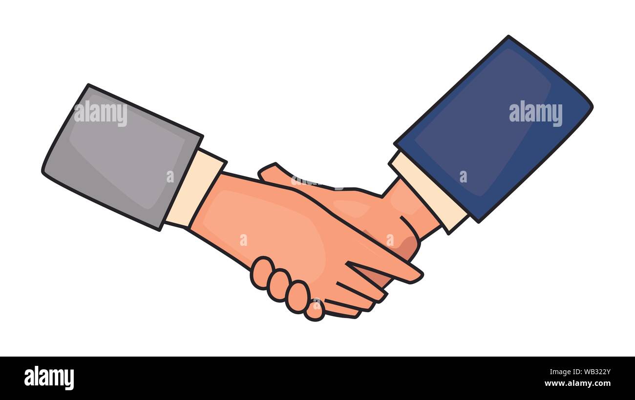 handshake business cartoon flat design vector illustration Stock Vector ...