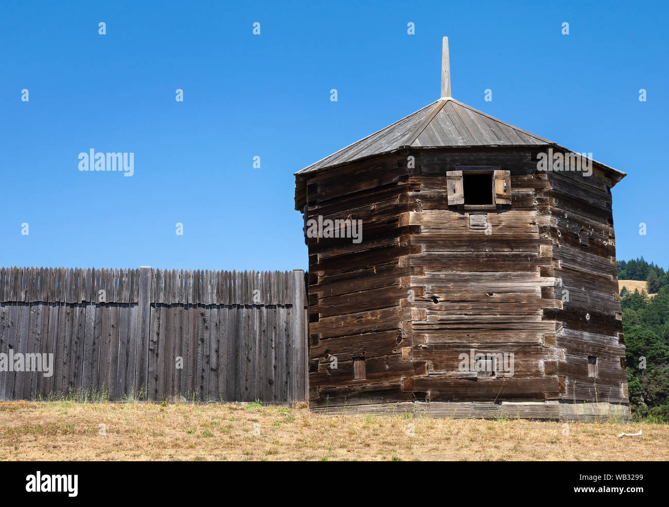 Fort Ross, CA - August 12, 2019: A view of Fort Ross Southeast ...