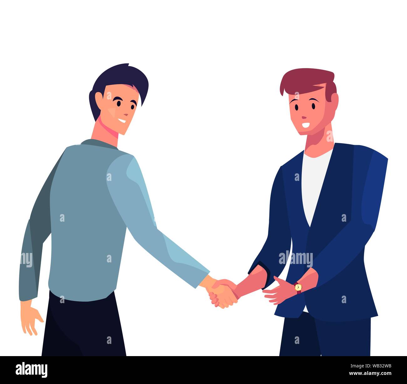 businesspeople handshake agreement meeting flat design vector ...