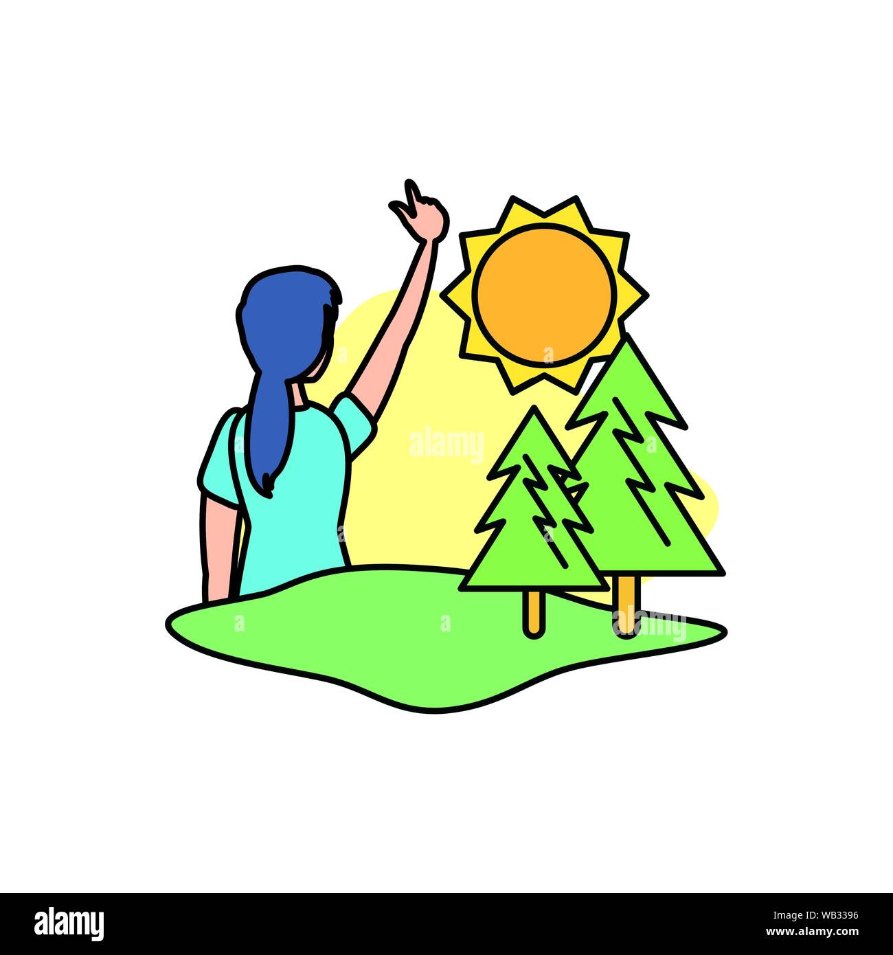 Avatar woman with trees design, Nature plant summer season environment ...