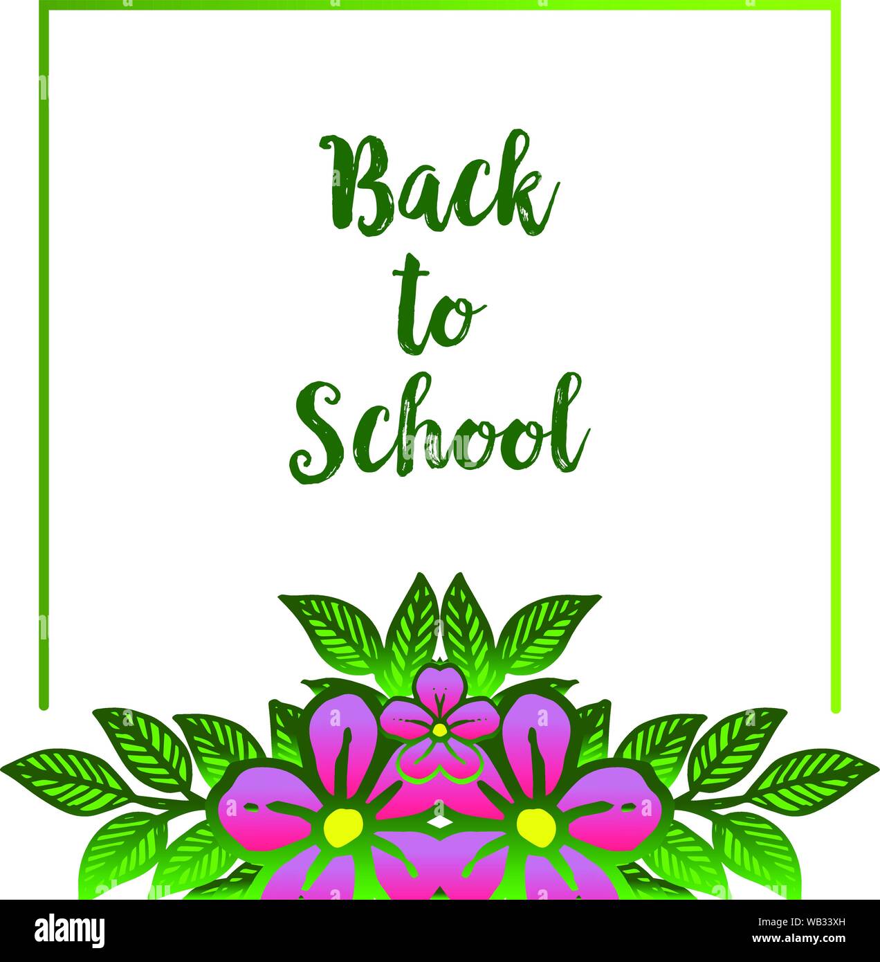 Design card back to school, student, book, with texture of leaf flower ...