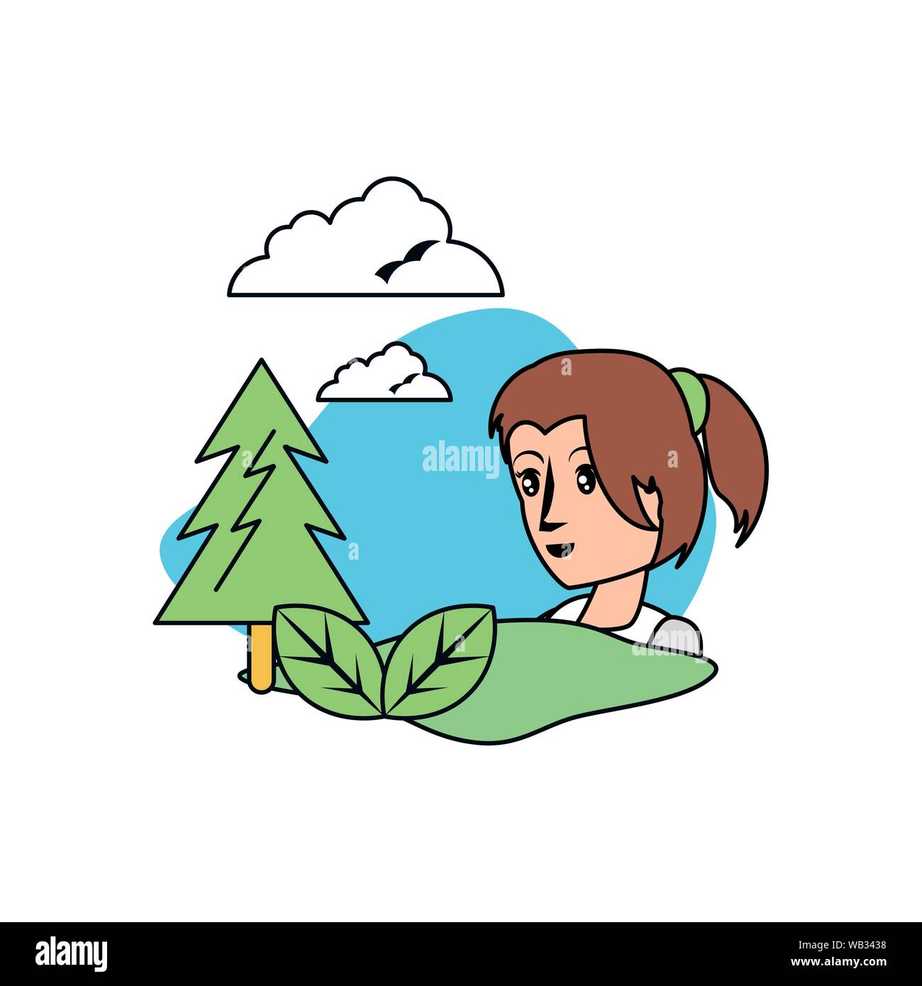 Avatar woman with tree design, Nature plant summer season environment ...