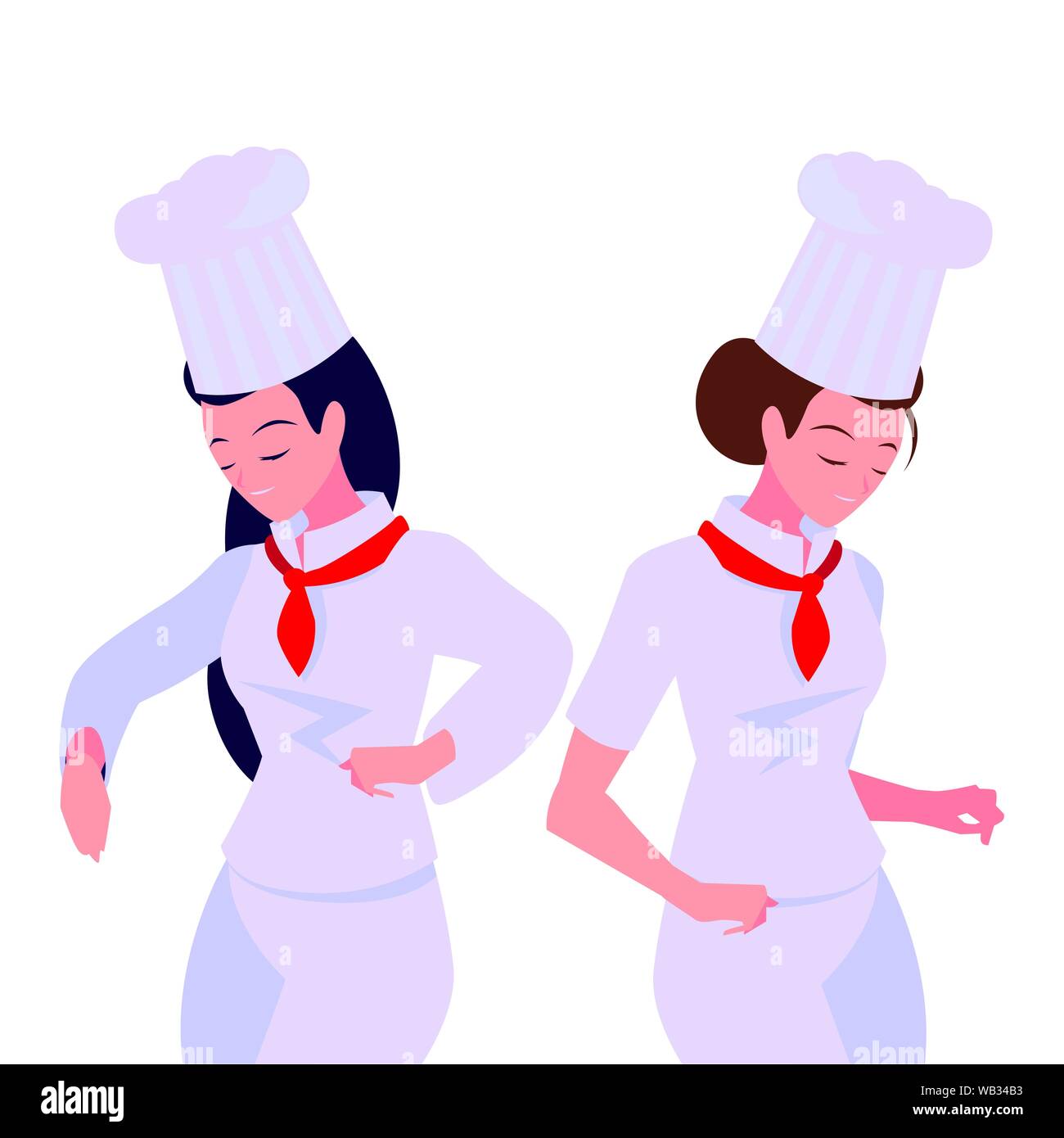 chef women character preparation cooking vector illustration Stock ...