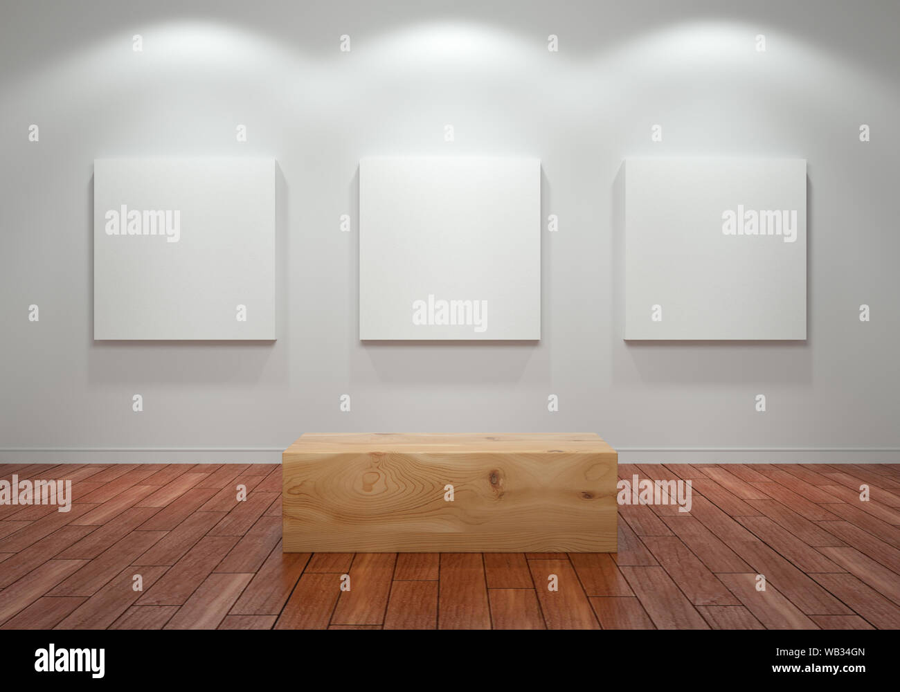Empty museum wall with bench hi-res stock photography and images - Alamy