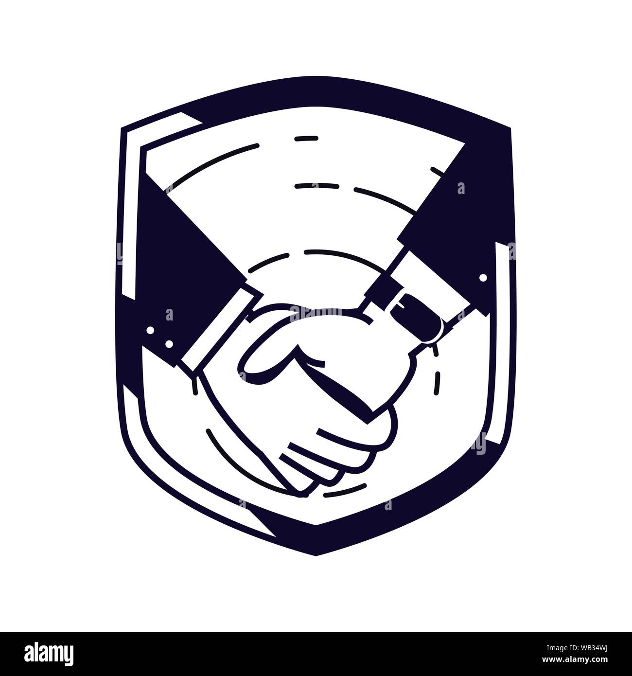 business handshake vintage style design vector illustration Stock ...